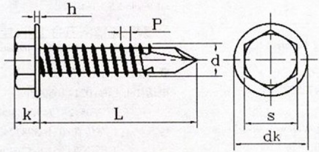 Hex flange head Self Tapping Screws, DIN7504-K hex flange head self ...